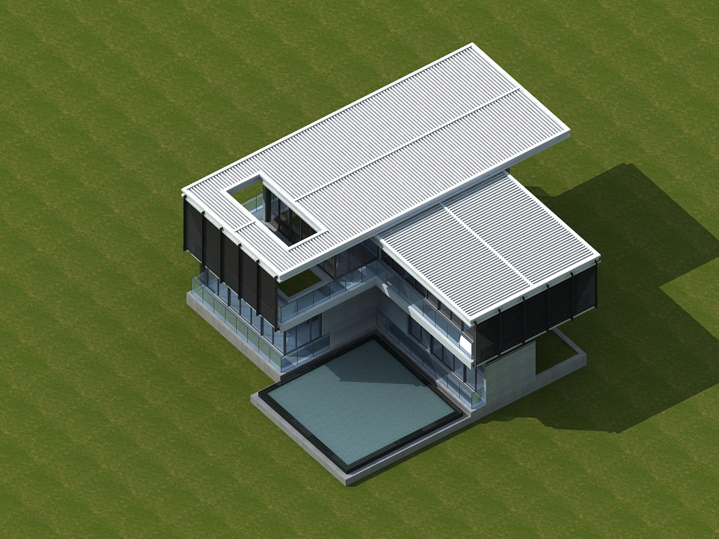 3d beautiful modern architecture model