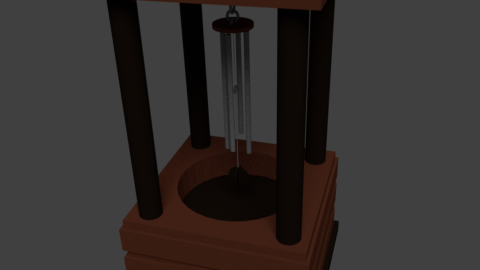 free classic wooden wind chime 3d model