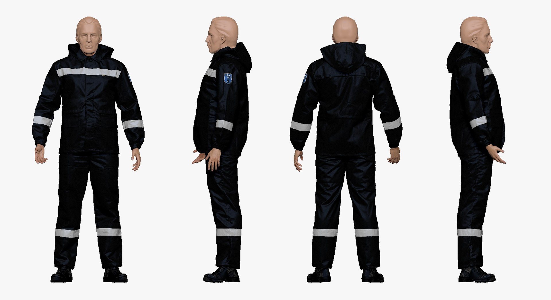 001157 engineering suit black white 3D model - TurboSquid 1734486