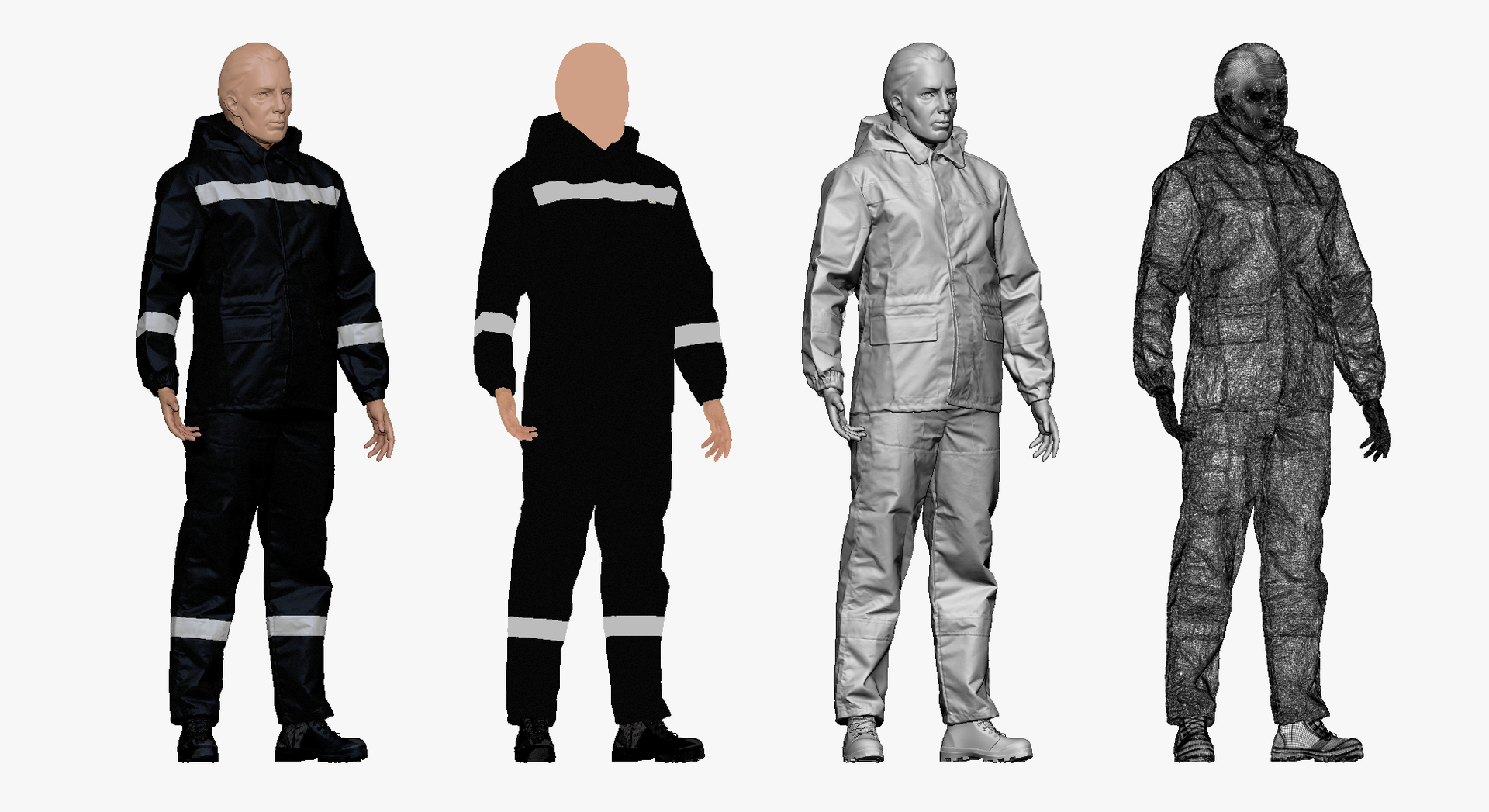 001157 engineering suit black white 3D model - TurboSquid 1734486