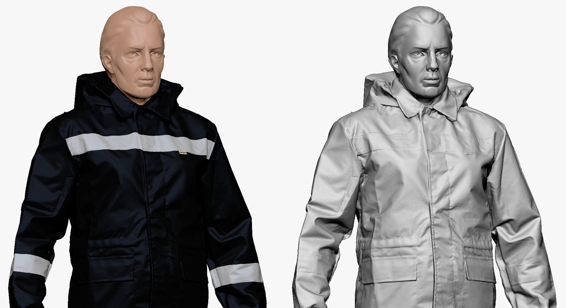 001157 engineering suit black white 3D model - TurboSquid 1734486