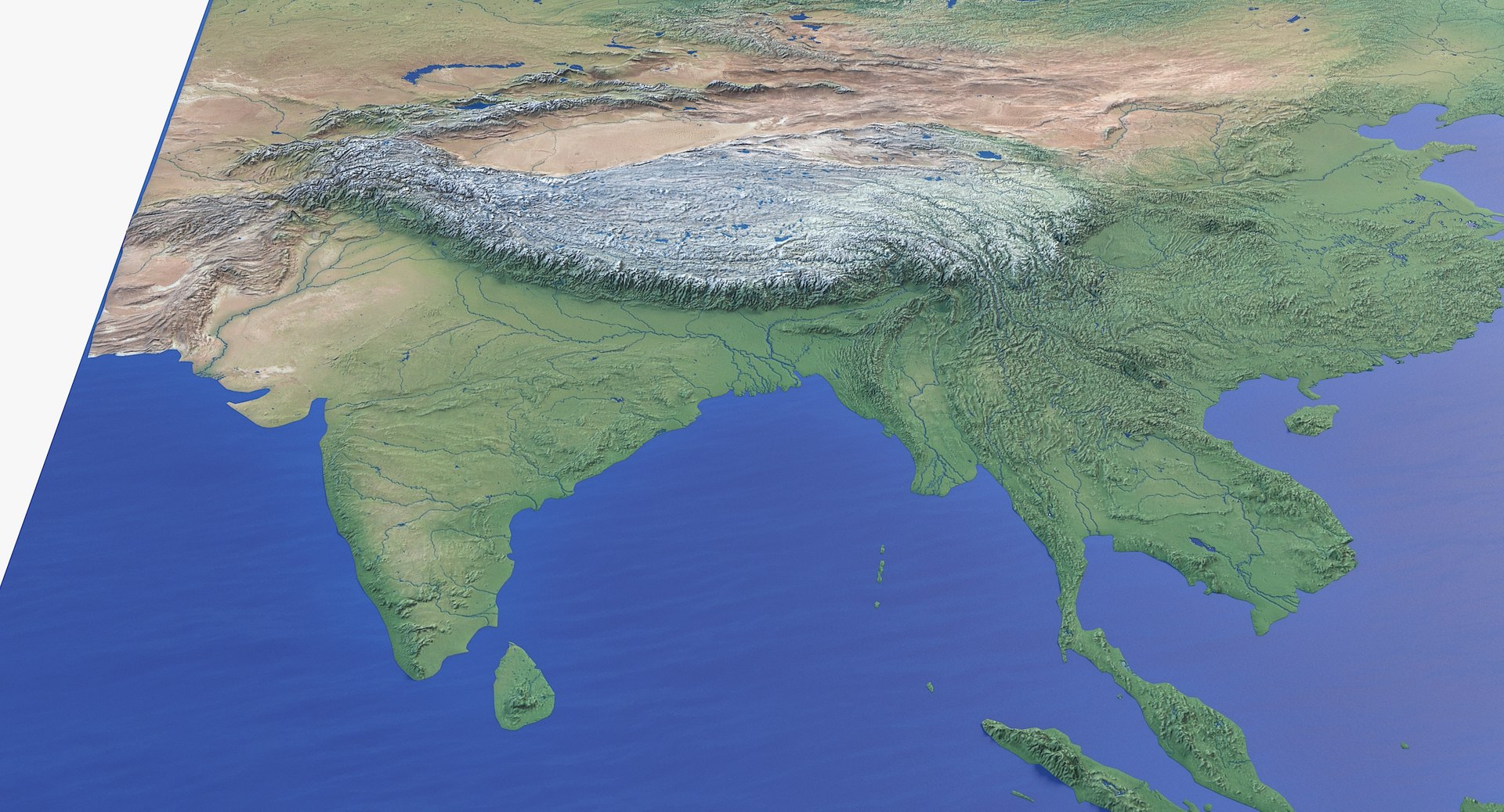 Central Asia Topographic Map 3D Model - TurboSquid 2323298