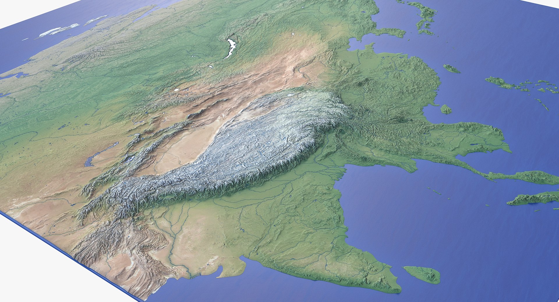 Central Asia Topographic Map 3D Model - TurboSquid 2323298