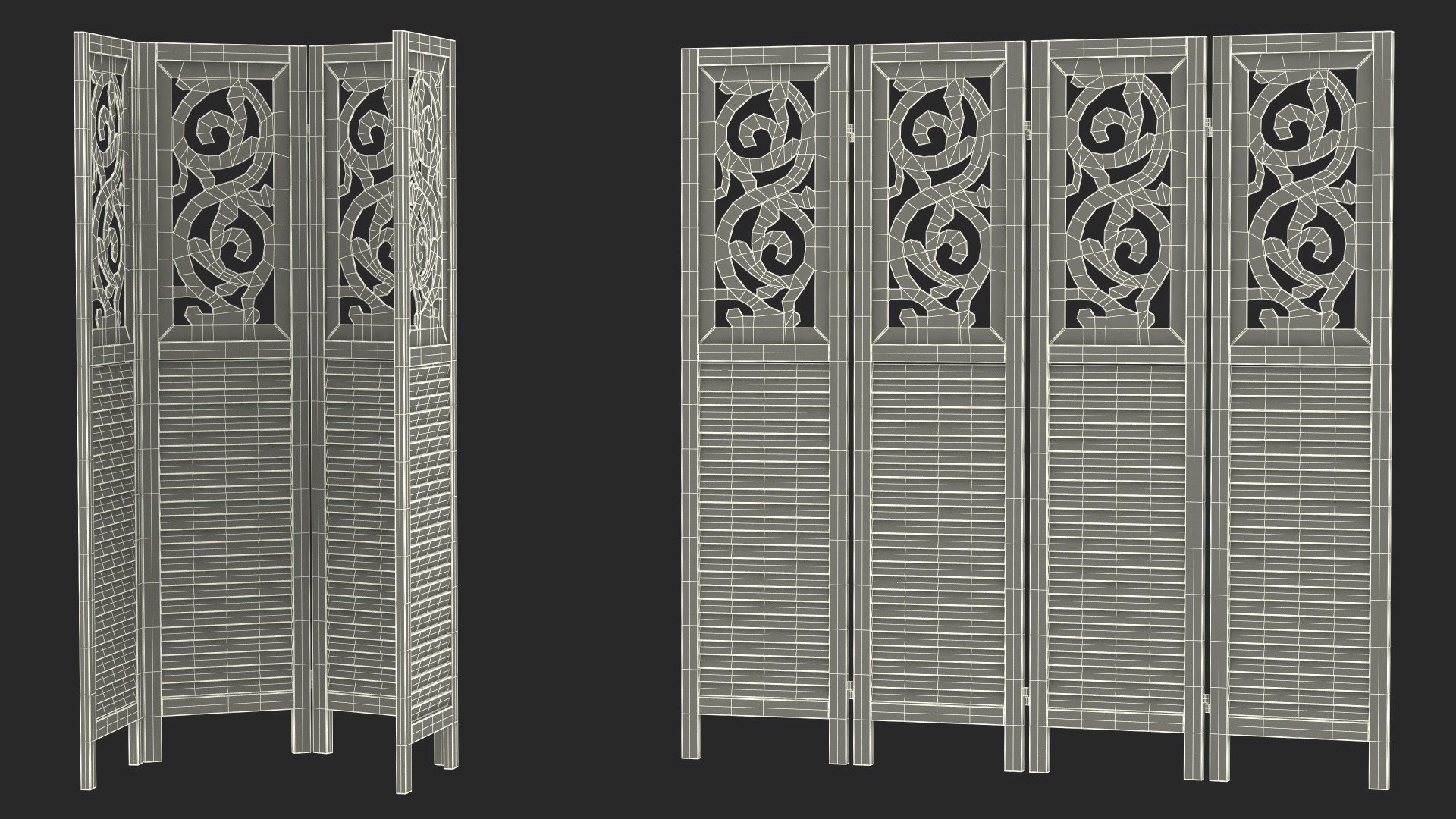 Panel Solid Wood Folding Room Divider 3D - TurboSquid 2128398