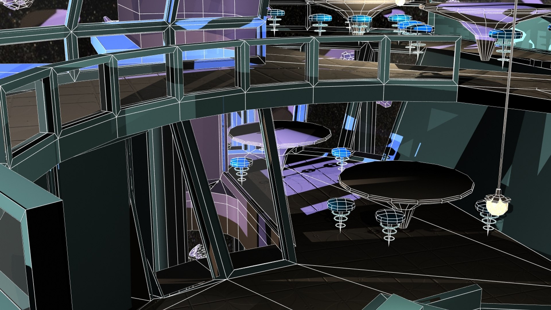 3d Scifi Diner Space Ship Model