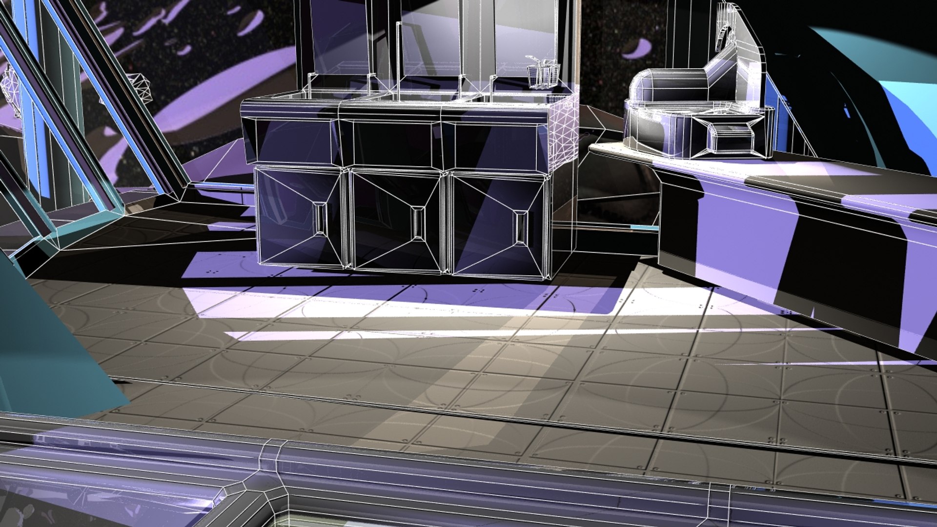 3d Scifi Diner Space Ship Model