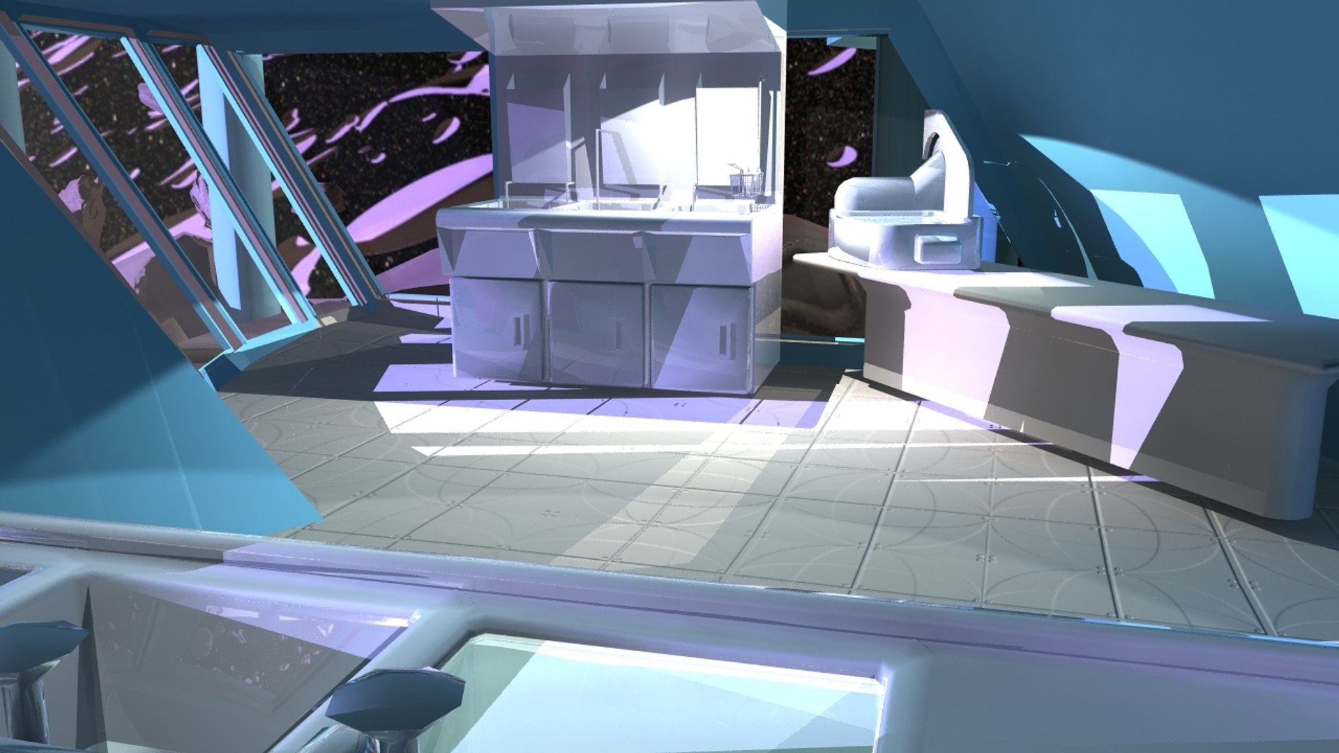 3d Scifi Diner Space Ship Model