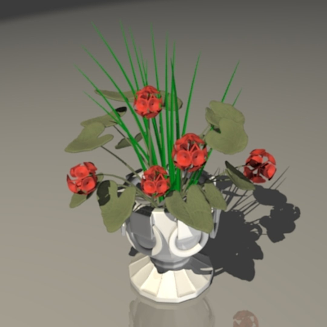 3d flowers flowerpot model