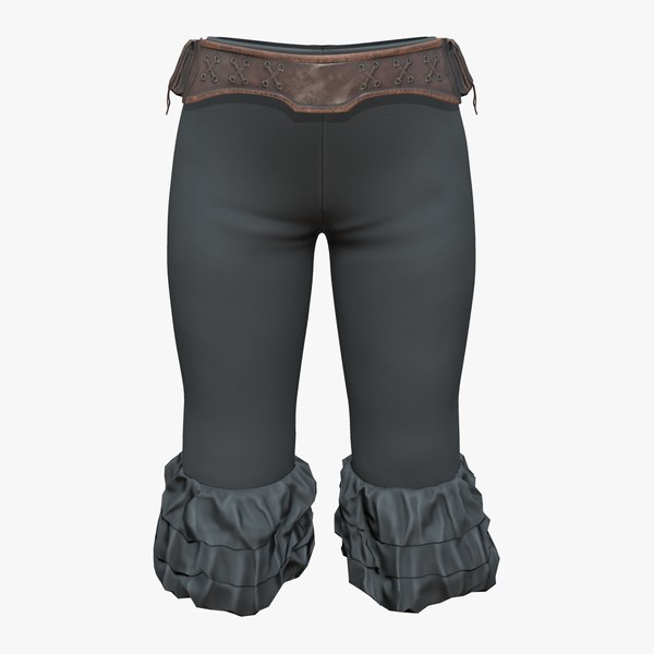 Ruffled Bottom Bloomers Style Capri Pants 3D 모델 - TurboSquid 1924754