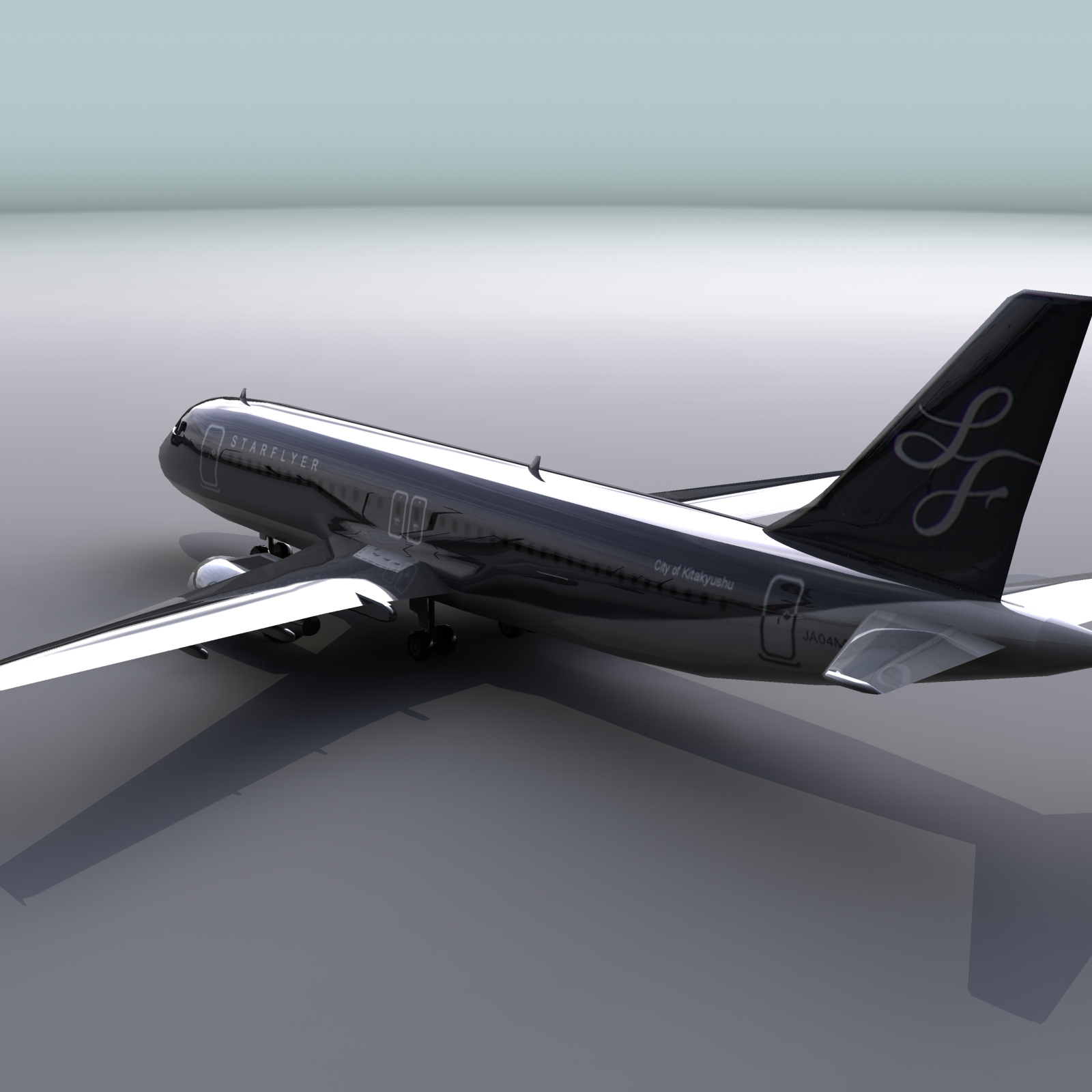 3d model of airbus a320 starflyer fly