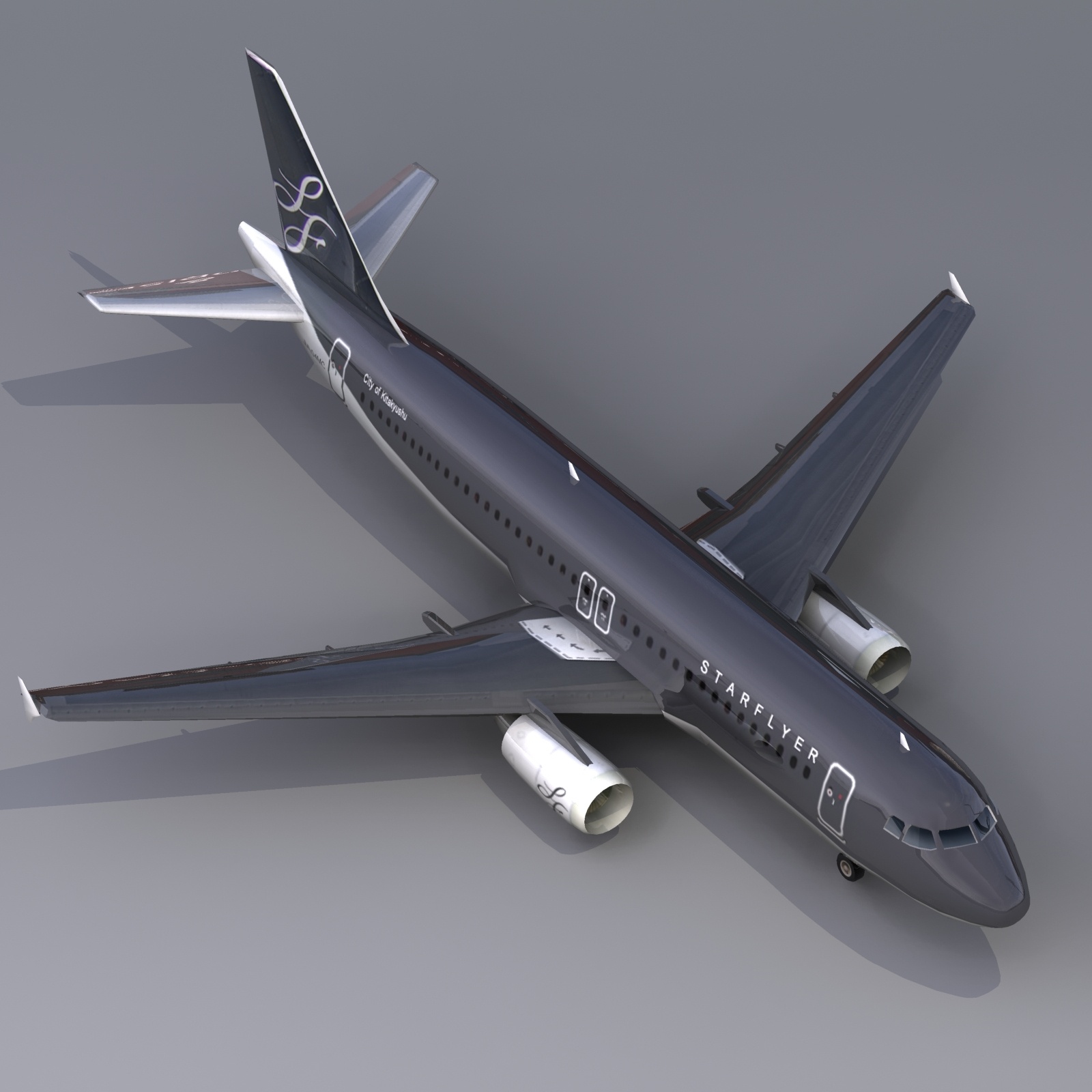 3d model of airbus a320 starflyer fly