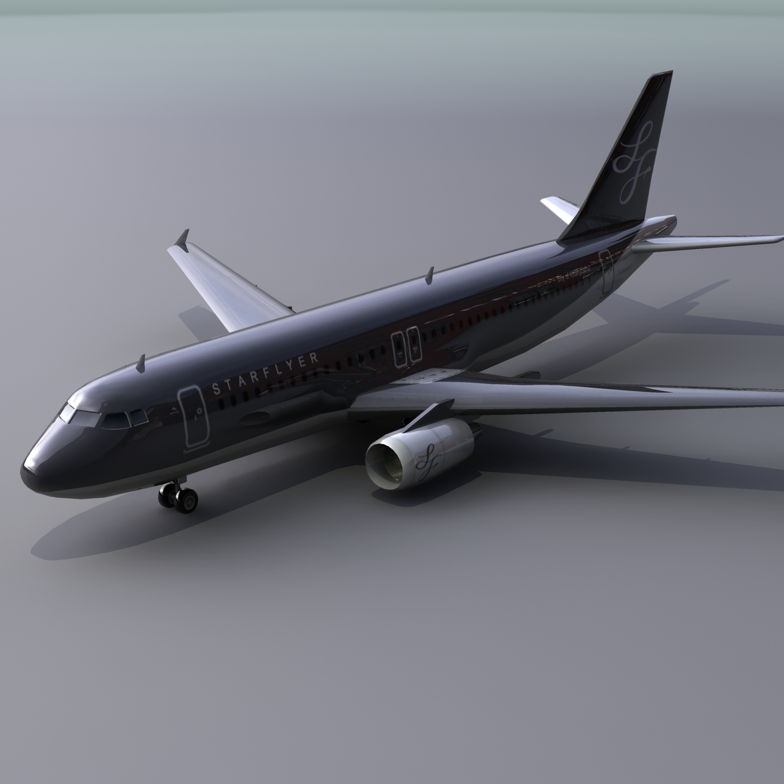 3d model of airbus a320 starflyer fly
