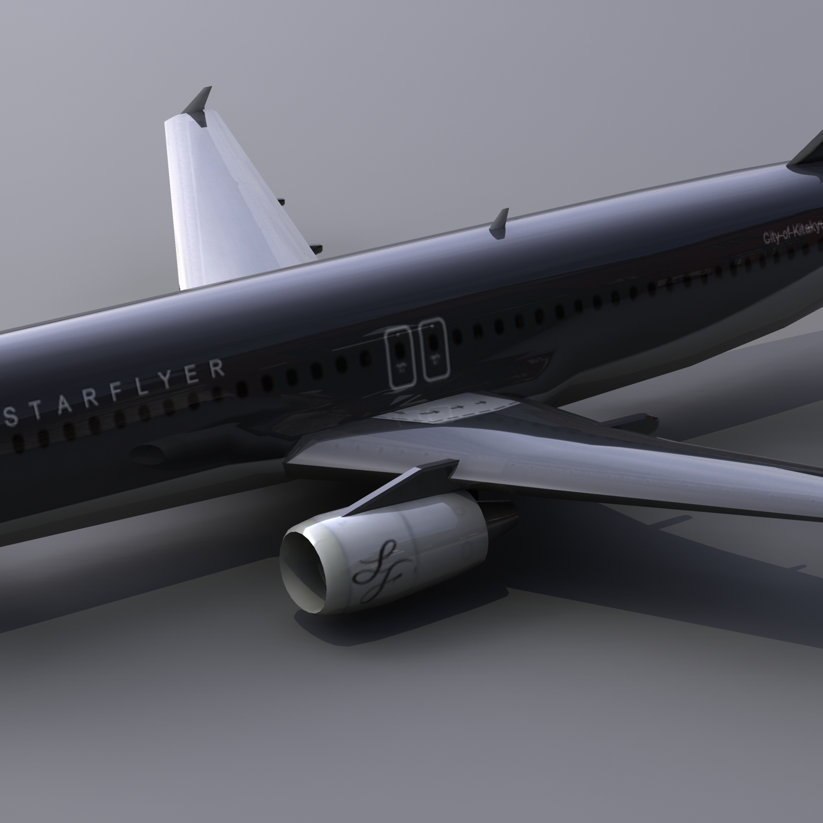 3d model of airbus a320 starflyer fly