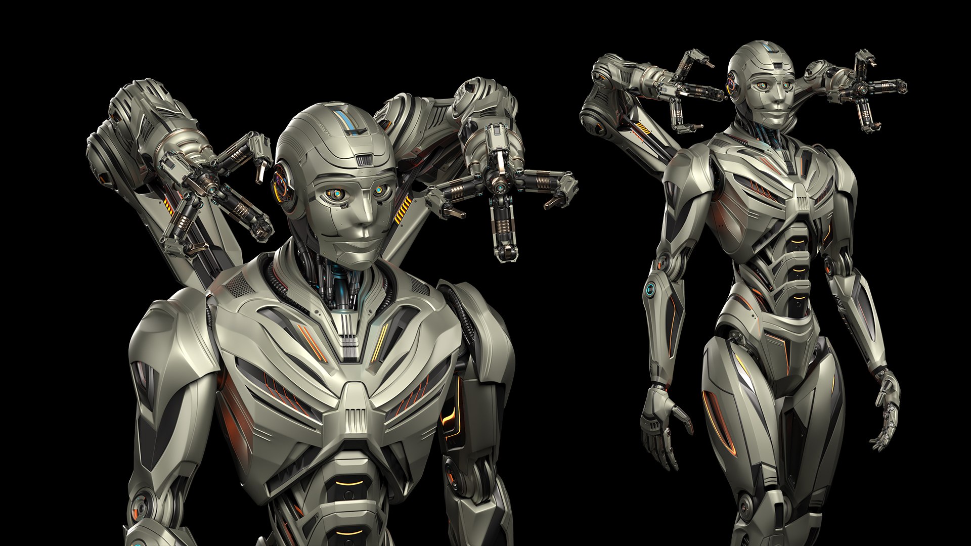 Robot Humanoid B2 - Rigged And Animated 3D Model - TurboSquid 2277294