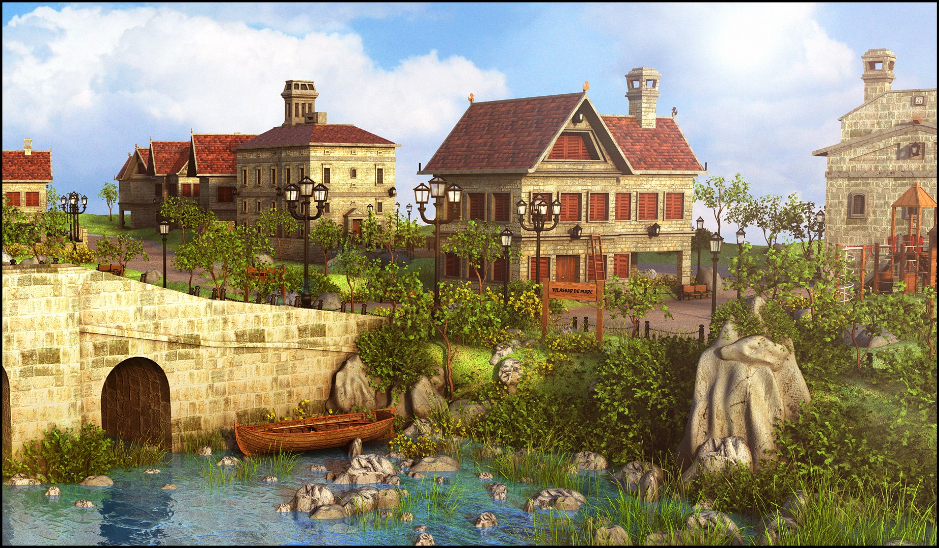 3D Model Town Old - TurboSquid 1186394