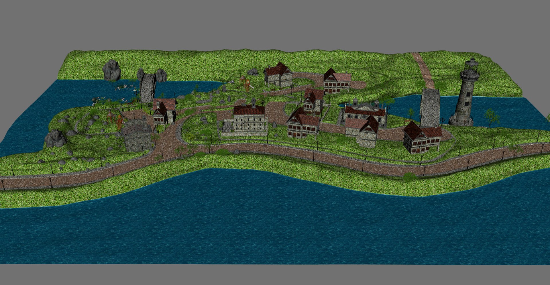 3D Model Town Old - TurboSquid 1186394