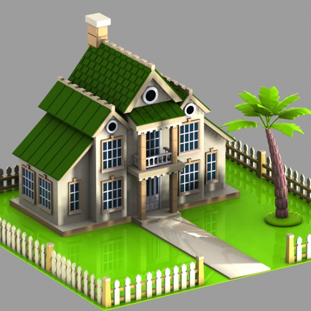 cartoon house toon 3d model