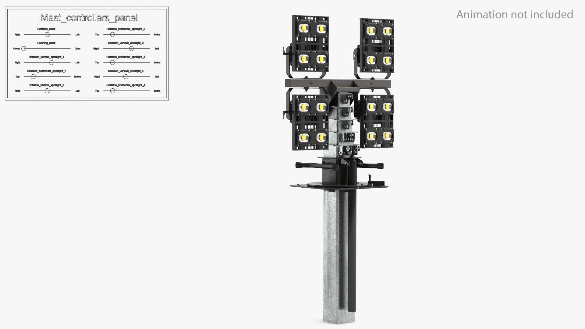 3D Portable Lighting Mast Rigged Model - TurboSquid 1546388