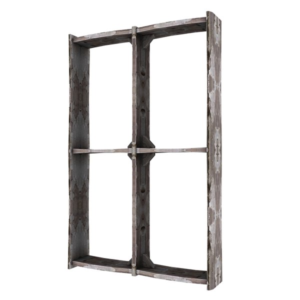 3D Wooden Bookshelf Window 02 model - TurboSquid 1721571