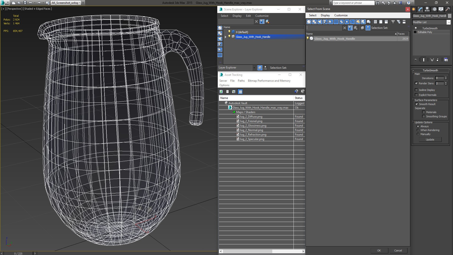 3D Glass Jug With Hook Handle - TurboSquid 1907002