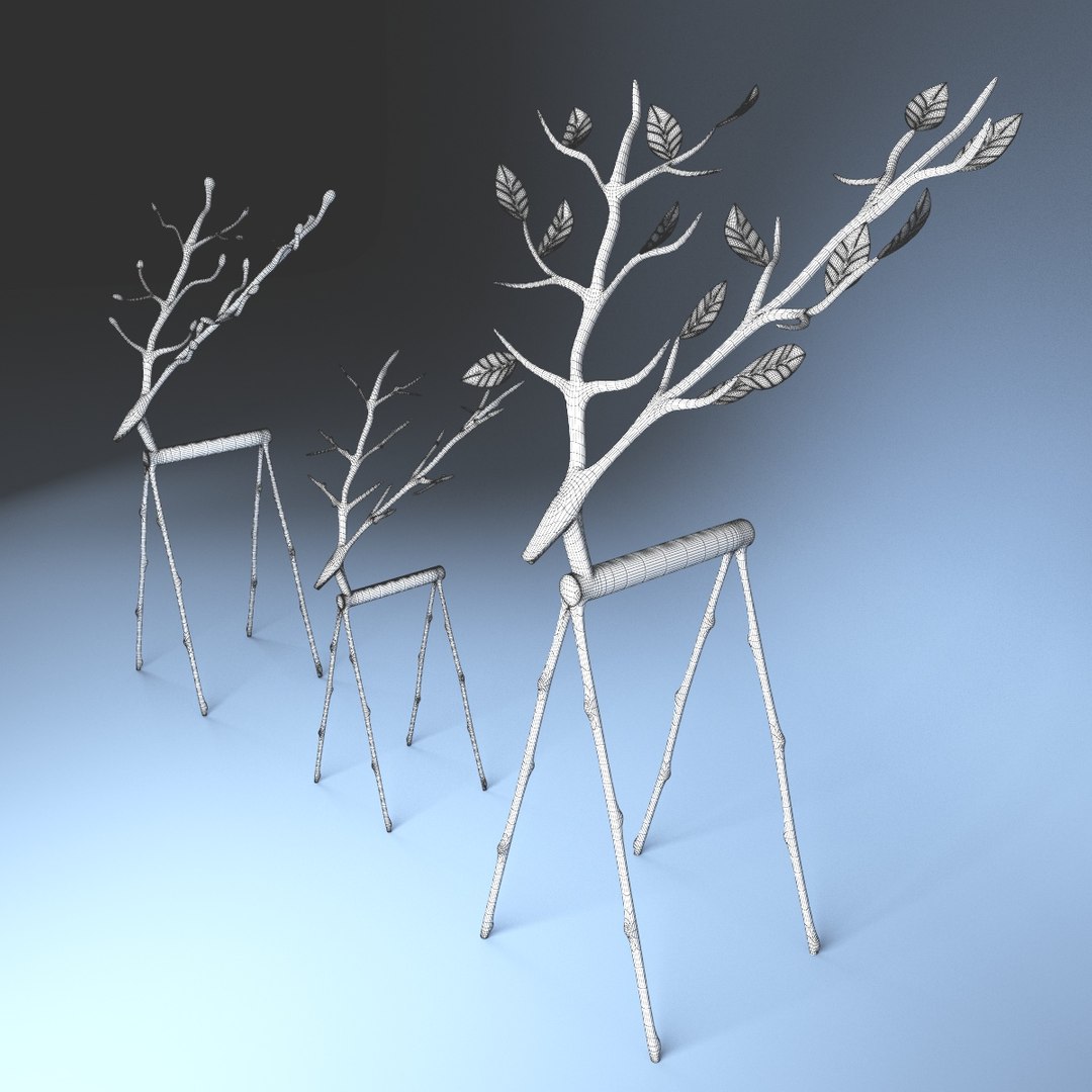 deer twig reindeer 3d max
