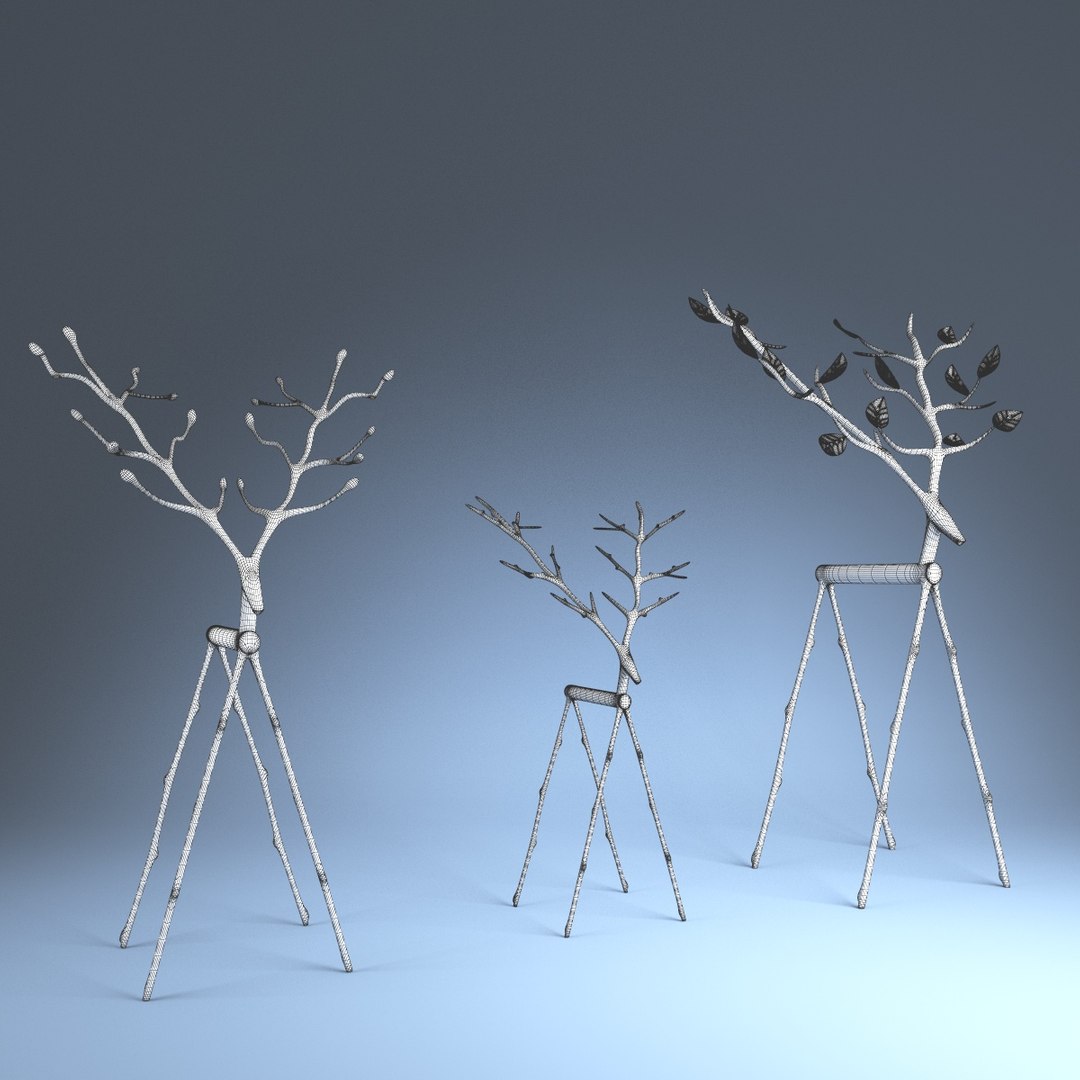 deer twig reindeer 3d max