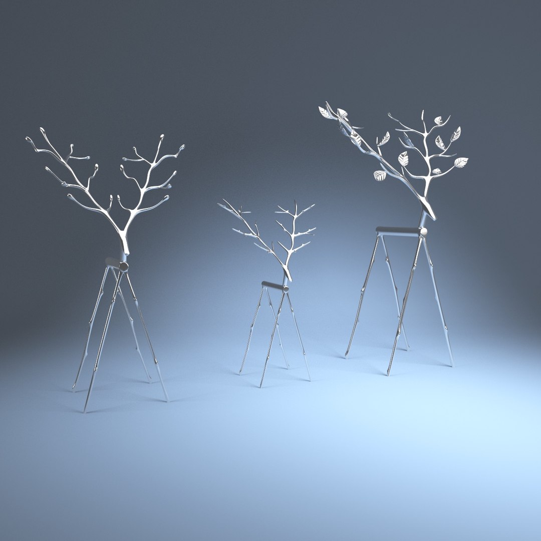 deer twig reindeer 3d max