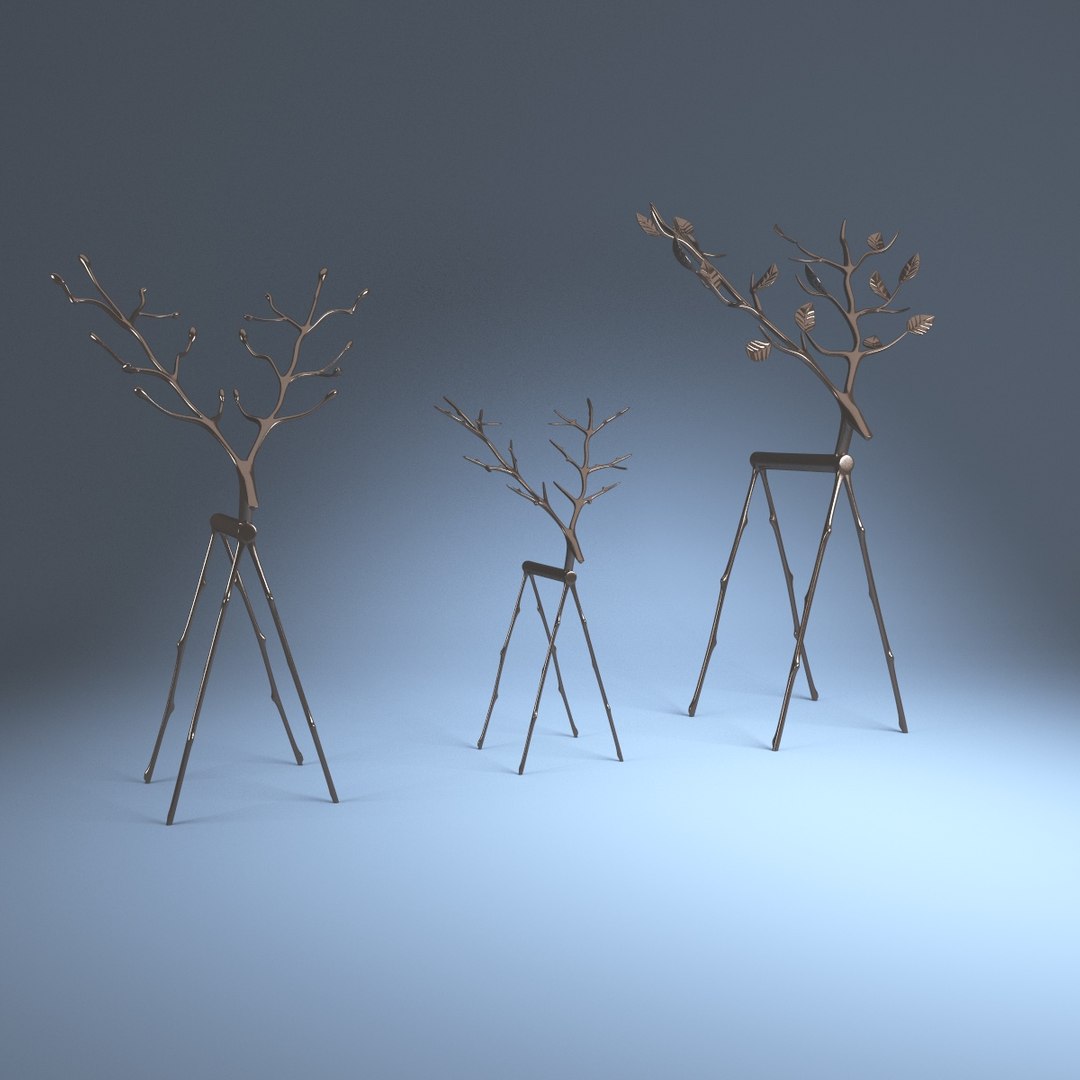 deer twig reindeer 3d max
