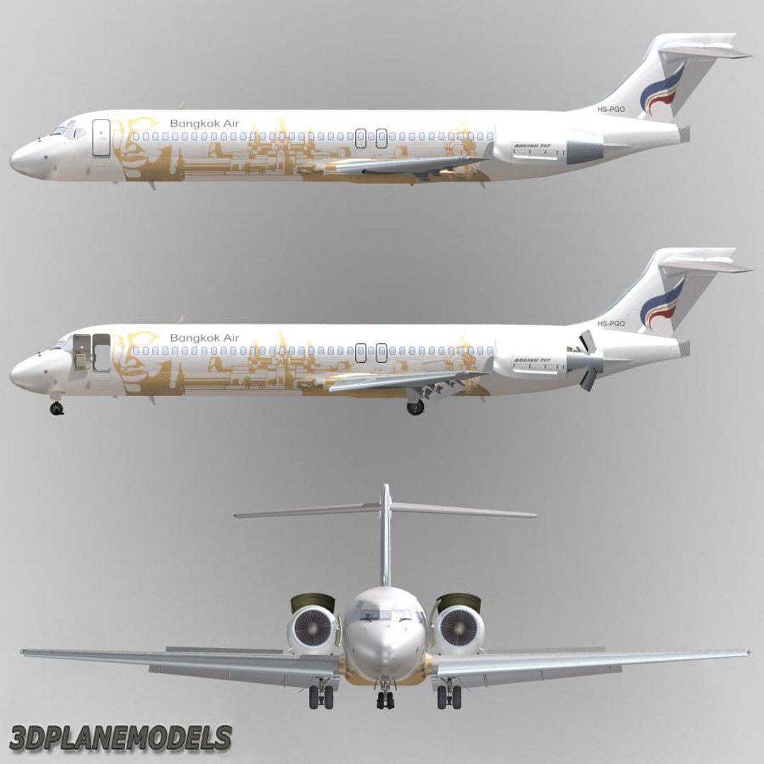 B717-200 Bangkok Airways 3d Model