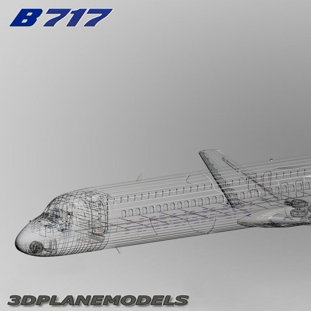 B717-200 Bangkok Airways 3d Model