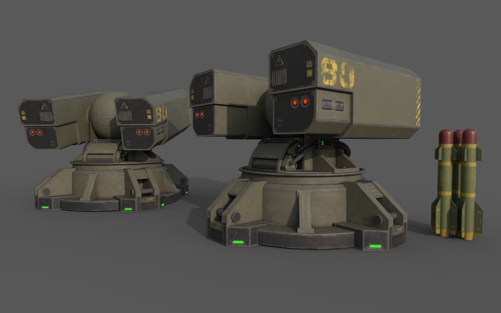 Sci-Fi MissileTurret 3D Model - TurboSquid 2138291