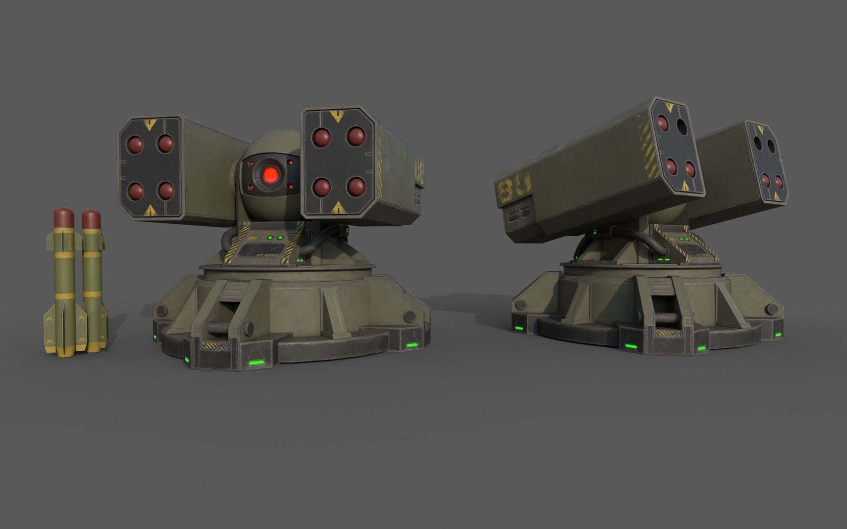 Sci-Fi MissileTurret 3D Model - TurboSquid 2138291