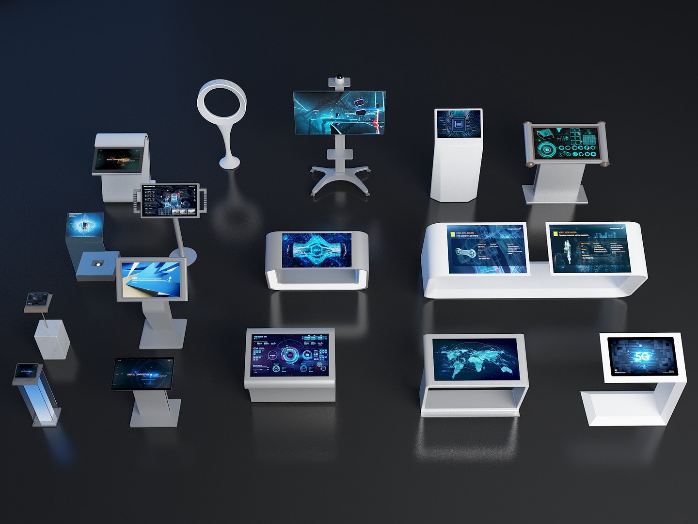 3D Modern All In One Machine Display Platform Interactive Equipment ...