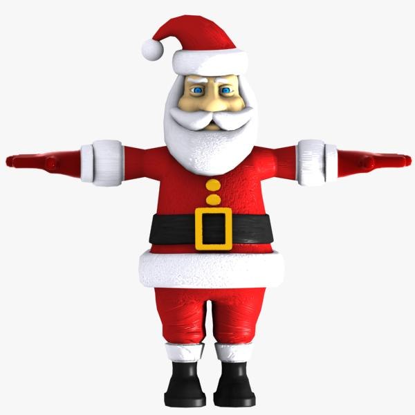 cartoon santa toon 3d model