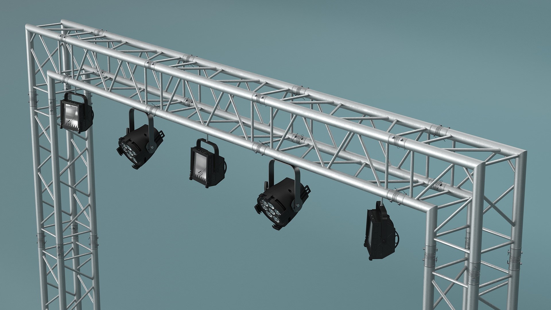 Square Truss Modular Light System 3D Model - TurboSquid 2264864