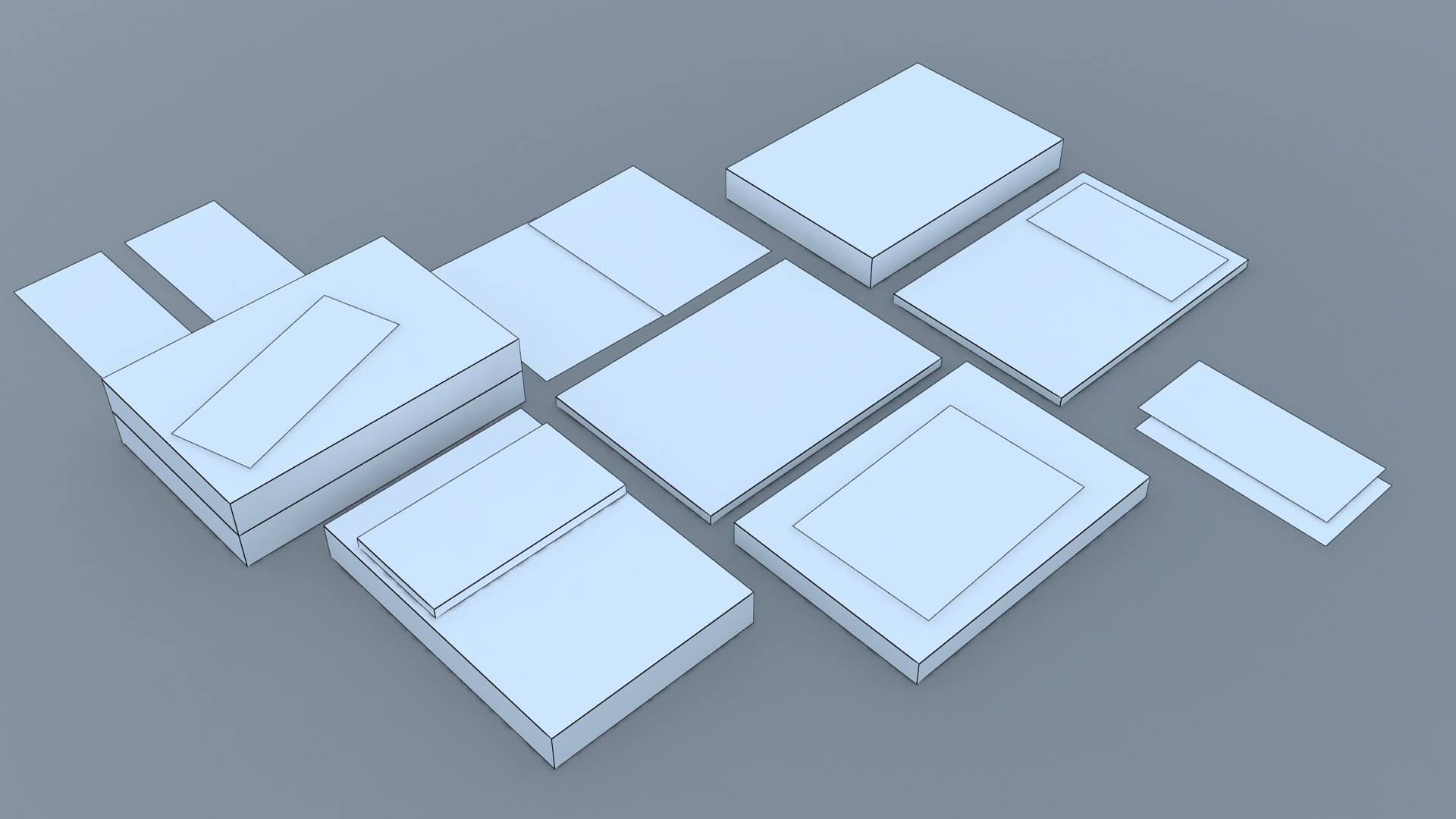 Desk Paperwork Documents 3d Model