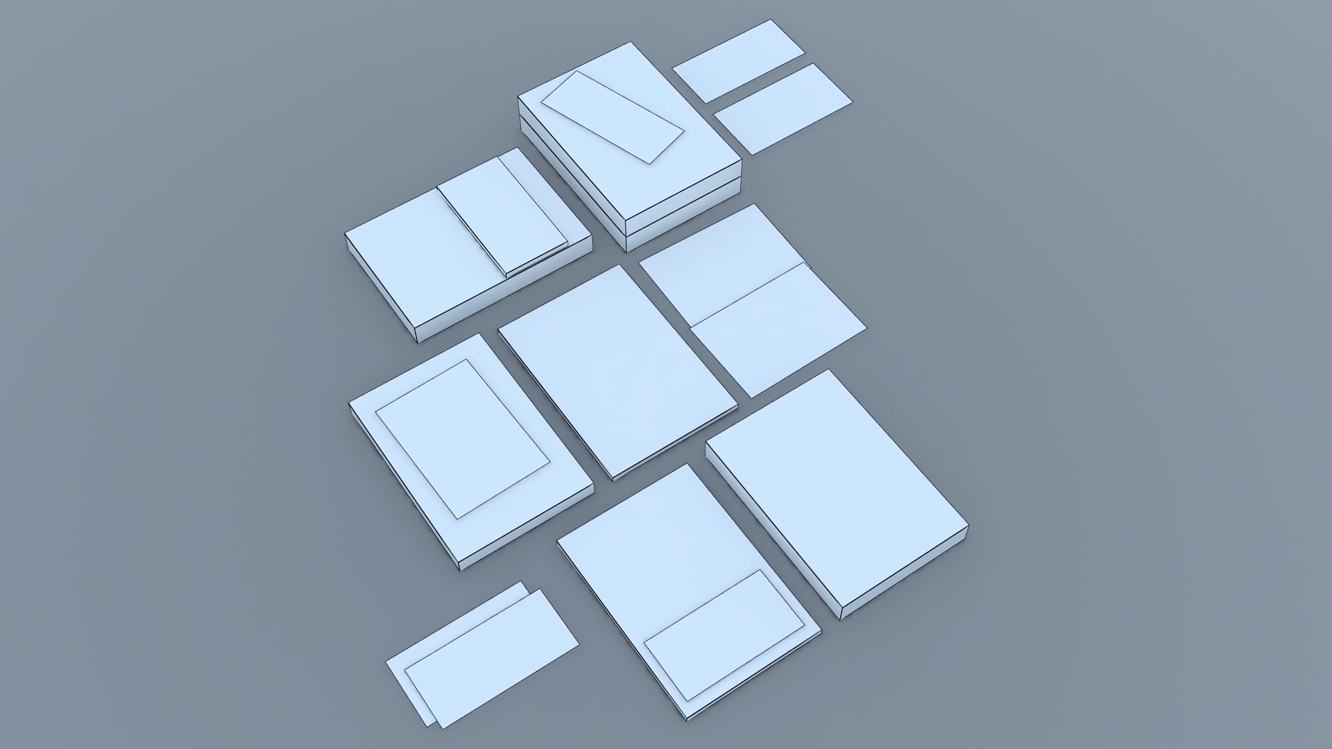 Desk Paperwork Documents 3d Model