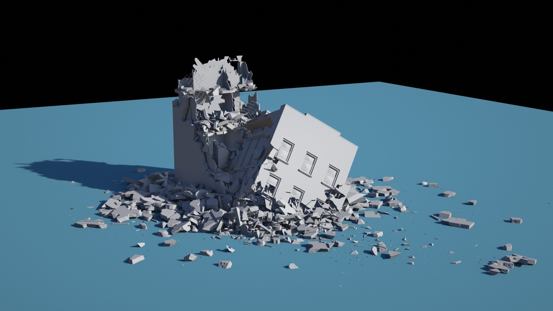 Collapsed building concrete 3D model - TurboSquid 1636870