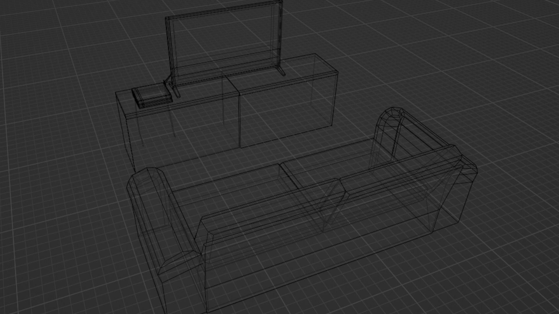 Low Poly Sofa and TV 3D - TurboSquid 2093444