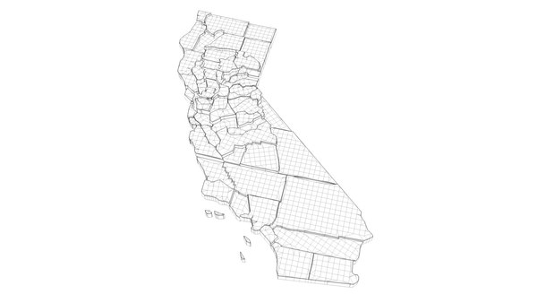 modelo 3d Condados de California - Mapa de los Estados Unidos de ...