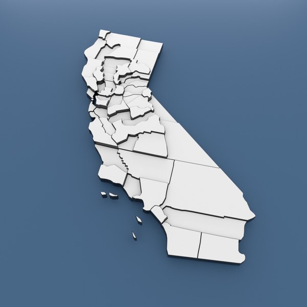 modelo 3d Condados de California - Mapa de los Estados Unidos de ...
