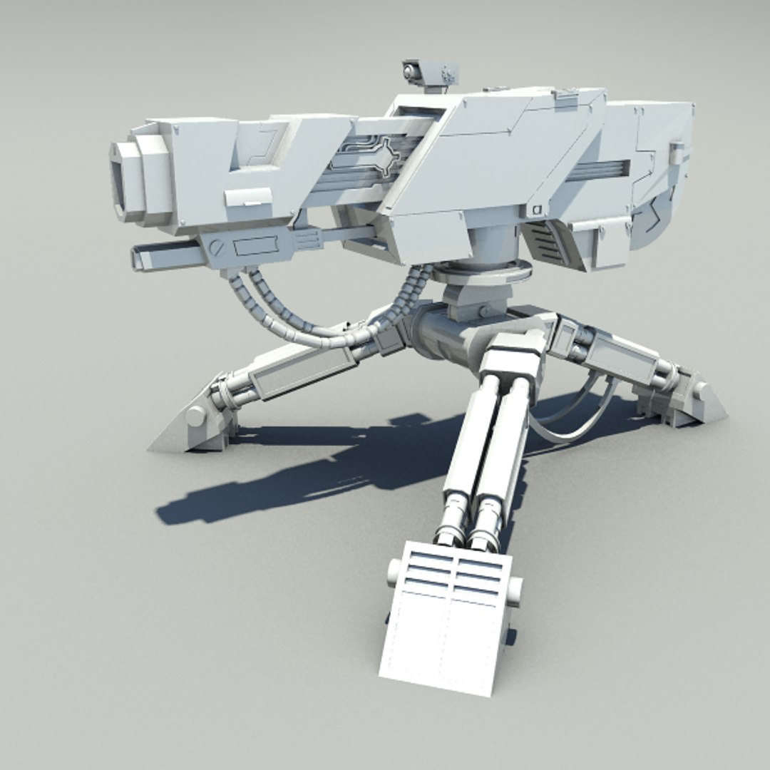 Sci-fi Sentry Gun 3d Max