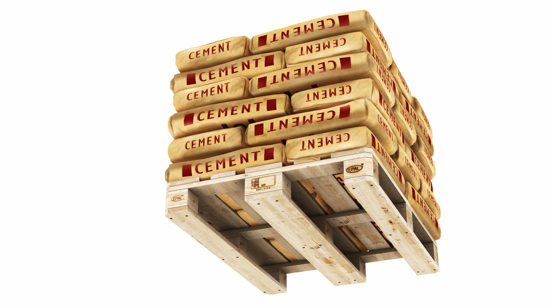 3D Model Pallet Cement Bag - TurboSquid 1820665