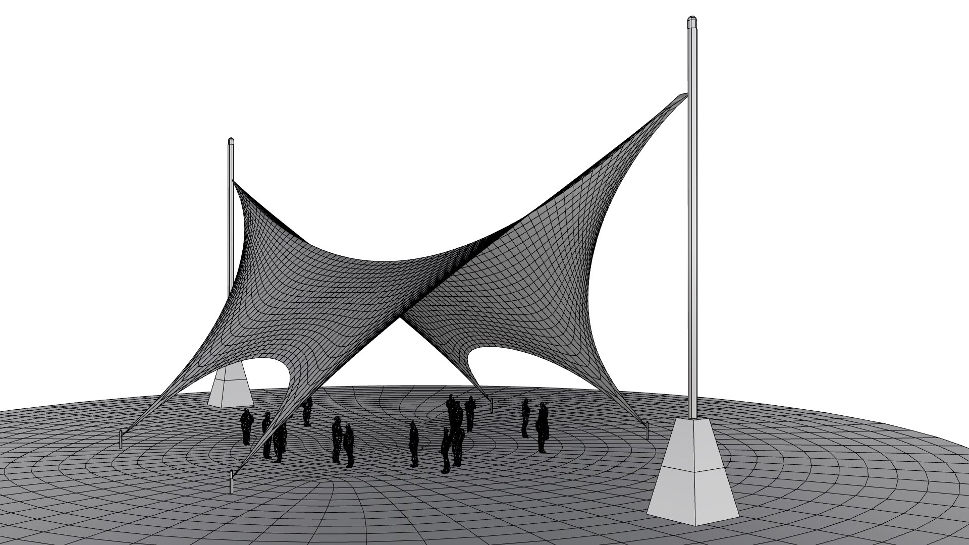 3D Tensile Structure Canopy 2 - TurboSquid 2249871