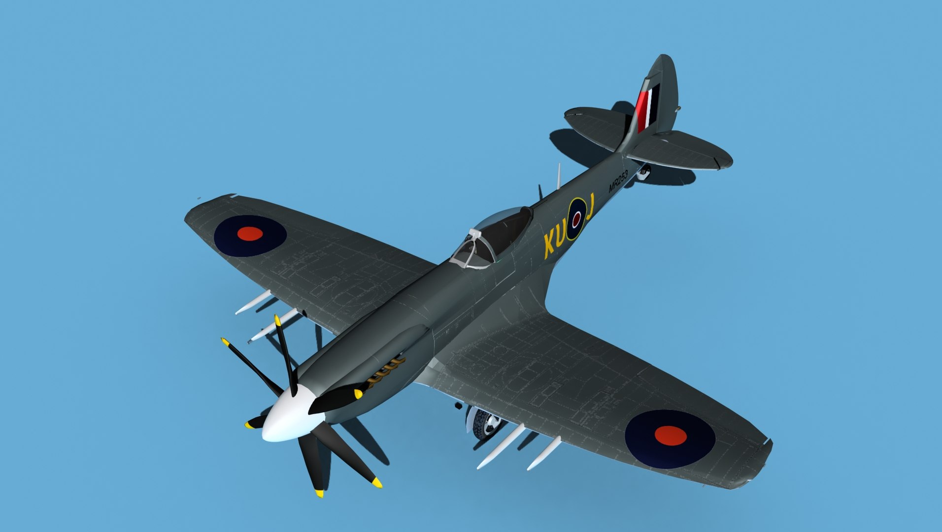 Supermarine Spitfire Mk XXIII V01 3D Model - TurboSquid 1926320
