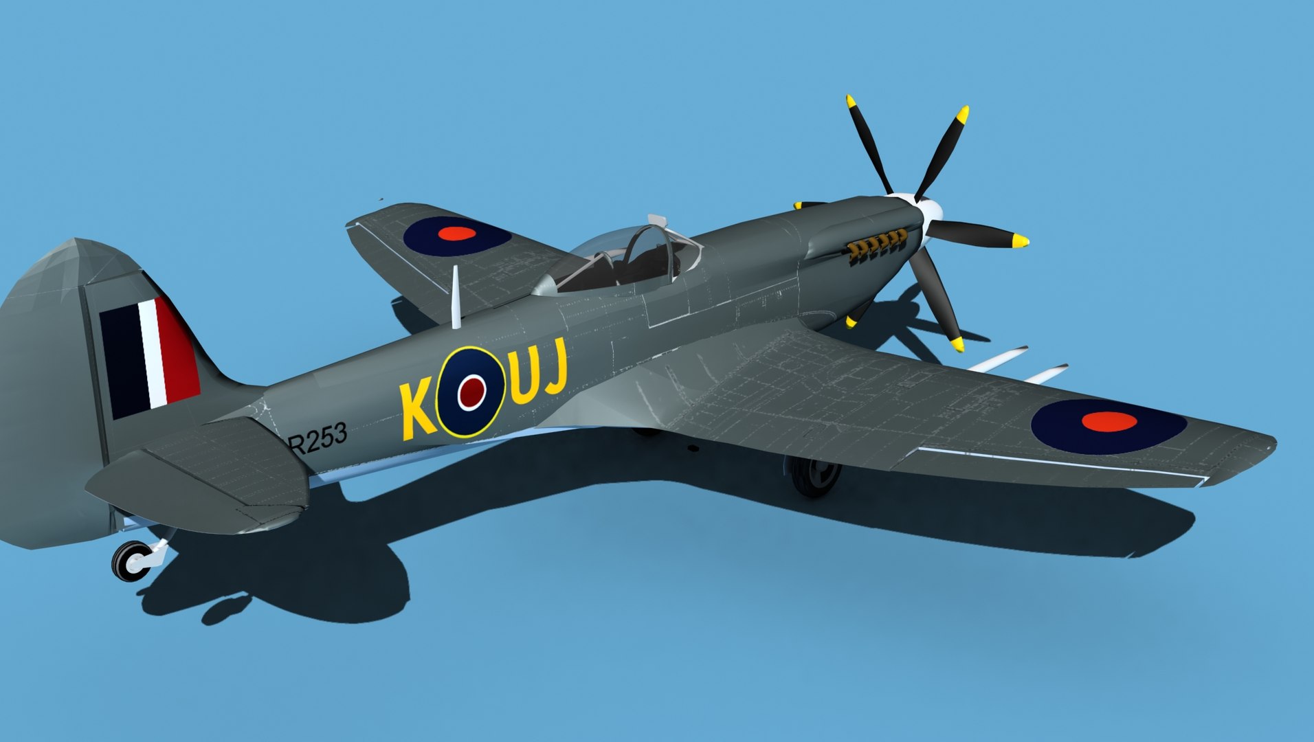 Supermarine Spitfire Mk XXIII V01 3D Model - TurboSquid 1926320