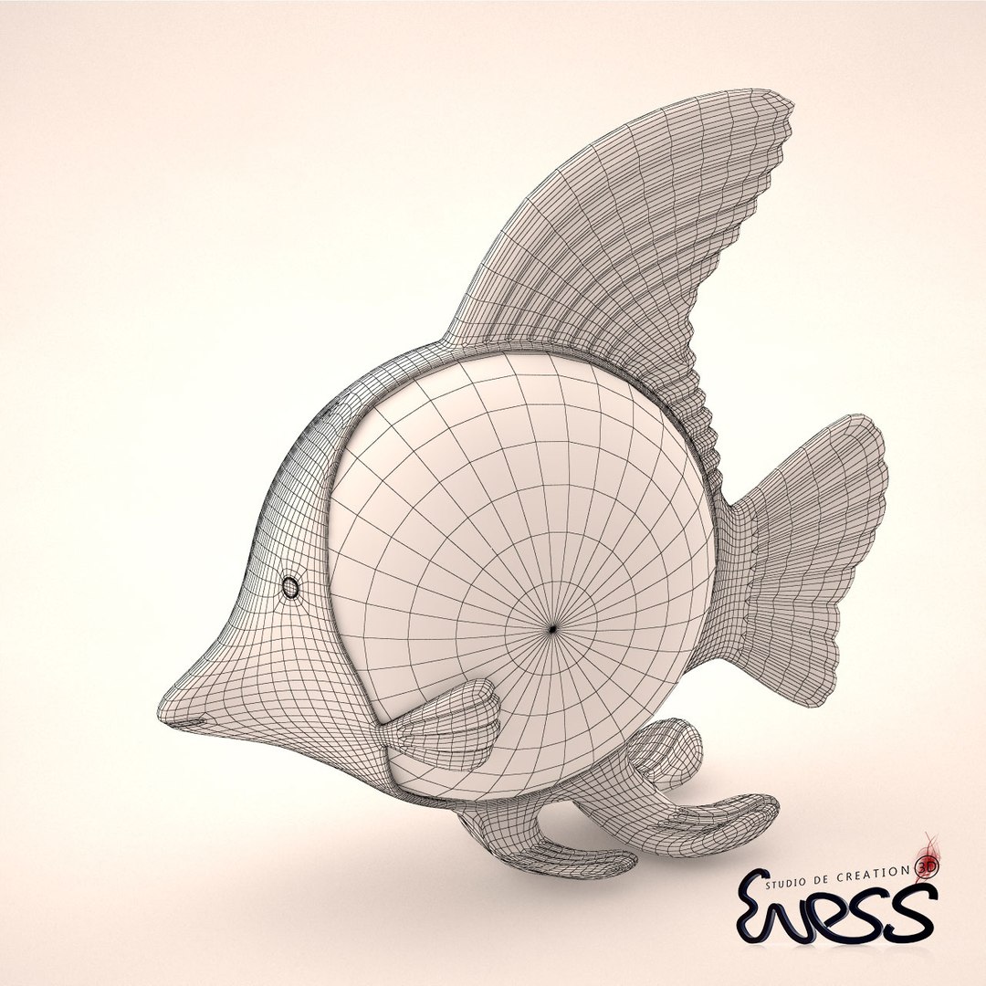 3d modern fish statue