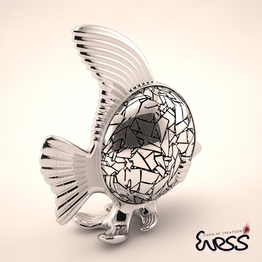 3d modern fish statue