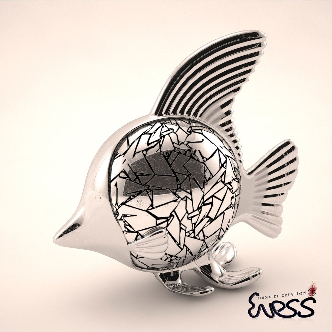 3d modern fish statue