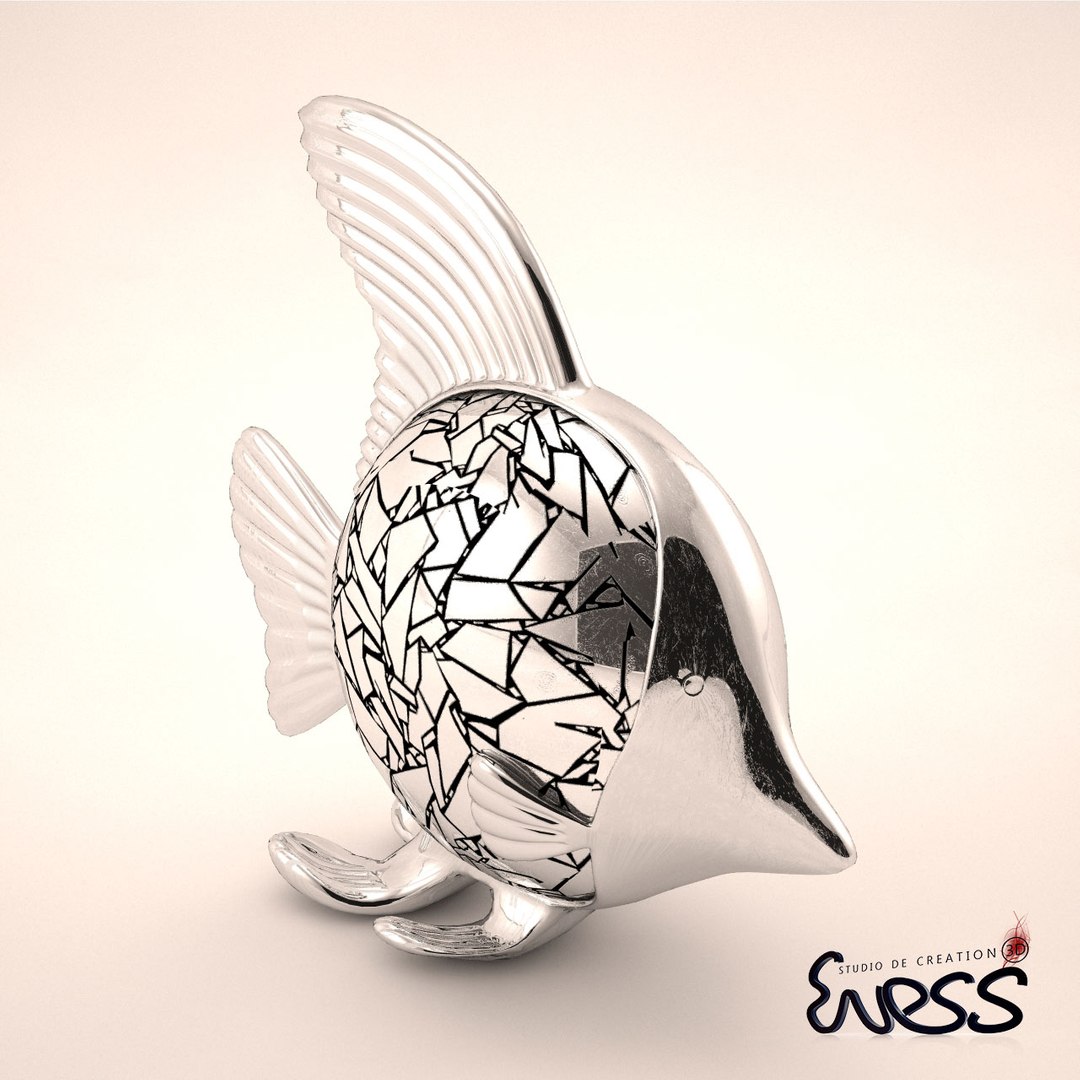 3d modern fish statue
